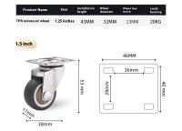 China Silent Rigid TPR Rubber Furniture Casters Roller Bearing Swivel Wheels with Brake for Office Hospitals Hotel Trolleys for sale
