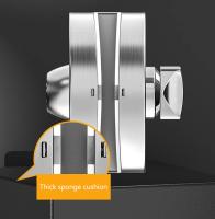 China Modern Double Sided Sliding Frameless Glass Door Hardware with Swing Center Lock Half-Round Stainless Steel Glass Lock with Keys for sale