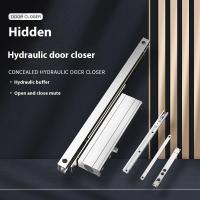 China XF Aluminium Alloy Modern Concealed Door Closer Automatic Closing Device Invisible Hydraulic Buffer Hotel Wooden Doors Home for sale