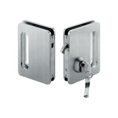 China Xiongfeng Modern 8/10/12mm Frameless Glass Door Lock 304/316 Stainless Steel Tempered Interior Sliding Security Home Office Key for sale