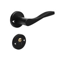 China Modern Indoor Wooden Door Lock Set Silent Magnetic Feature Household Black Zinc Aluminium Alloy Handle Hotels Malls Apartments for sale