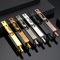 China Modern Stainless Steel Concealed Door Bolt Wooden Doors Anti-theft Fireproof Extended Invisible Push-type Black Latch Hotel Pryx for sale