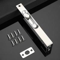 China Modern Stainless Steel Concealed Door Bolt Wooden Doors Anti-theft Fireproof Extended Invisible Push-type Black Latch Hotel Pryx for sale