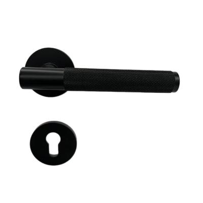 China Modern Durable Hotel Office Indoor Room Door Lock Bedroom Bathroom Left Hand Alumina Black Handle High Texture 3-Year Warranty for sale
