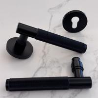 China Modern Durable Hotel Office Indoor Room Door Lock Bedroom Bathroom Left Hand Alumina Black Handle High Texture 3-Year Warranty for sale