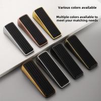 China Modern Zinc Alloy Stainless Steel Door Stopper Windproof Movable Top Door Blocker No-Drill Anti-Collision Limiter for Hotels for sale
