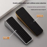 China Modern Zinc Alloy Stainless Steel Door Stopper Windproof Movable Top Door Blocker No-Drill Anti-Collision Limiter for Hotels for sale