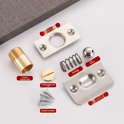 China Modern Adjustable Door Stopper Stainless Steel Top Windproof Positioning Bead Invisible Buckle Spring Wood for Room Living Room for sale