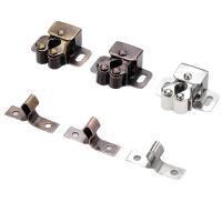 China Old-Style Furniture Cabinet Doors Accessory Small Double-Wheel Spring Bumper Clip Lock Cross-Border Magnetic Metal Accessory for sale
