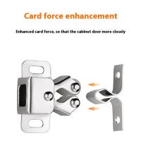 China Old-Style Furniture Cabinet Doors Accessory Small Double-Wheel Spring Bumper Clip Lock Cross-Border Magnetic Metal Accessory for sale