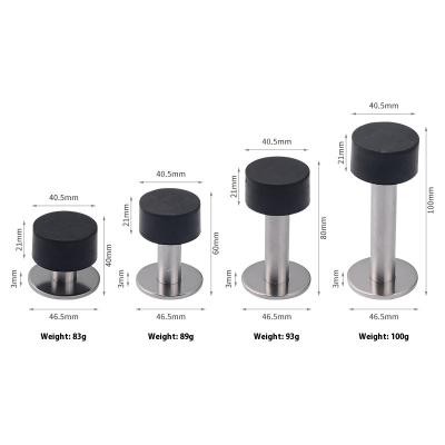 China Modern Anti-Collision Door Plug Durable Silent Door Stopper with New Stainless Steel for Hotel Bathrooms Glass Rubber Door Tops for sale