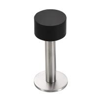 China Modern Anti-Collision Door Plug Durable Silent Stainless Steel Door Stopper with Glass Rubber Tops for Hotel Bathrooms for sale