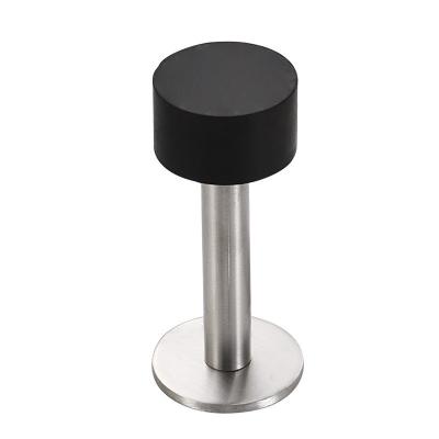 China Modern Anti-Collision Door Plug Durable Silent Stainless Steel Door Stopper with Glass Rubber Tops for Hotel Bathrooms for sale
