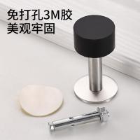 China Modern Anti-Collision Door Plug Durable Silent Stainless Steel Door Stopper with Glass Rubber Tops for Hotel Bathrooms for sale