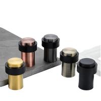 China Modern Durable Rubber Anti-Collision Bumper Stainless Steel Floor-Mounted Door Stopper for Hotels and Households for sale
