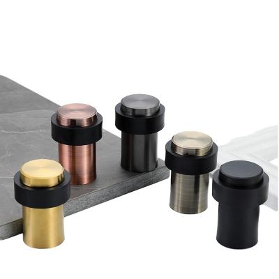 China Modern Durable Rubber Anti-Collision Bumper Stainless Steel Floor-Mounted Door Stopper for Hotels and Households for sale