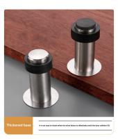 China Modern Durable Rubber Anti-Collision Bumper Stainless Steel Floor-Mounted Door Stopper for Hotels and Households for sale