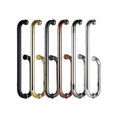 China 304 Stainless Steel Glass Door Handle Modern Design Shower Room and Hotel Bathroom Sliding Door Handle for Window Use for sale