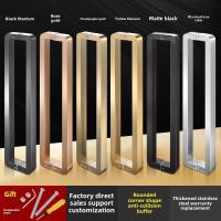 China Large Modern Frameless Shower Room Wooden Door Handle Square Stainless Steel Tube Rose Black Titanium Glass Door Hotel Bathroom for sale