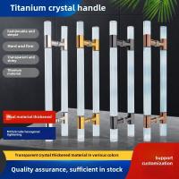 China Modern Hotel Main Door with Transparent Organic Glass and Wooden Sliding Titanium Gold Stainless Steel & Acrylic Window Handles for sale