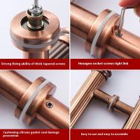 China European Luxury Antique Copper and Modern Brass Door Handle Large Wooden Pair with Push-Pull Feature for Hotels and KTVs for sale