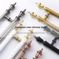 China European Luxury Antique Copper and Modern Brass Door Handle Large Wooden Pair with Push-Pull Feature for Hotels and KTVs for sale