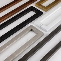 China Modern Large Square Stainless Steel Tube Fingerprint-Free Glass Door Handle in Black Titanium Gold for Villas and Hotels for sale