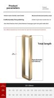 China Large Modern Frameless Office Building Rose Black Titanium Glass Door Square Stainless Steel Tube Wooden Door Handle Durable for sale
