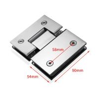 China Modern Satin Stainless Steel 90/180 Degree Door Hinge Bathroom Clip Hinge for Frameless Shower Glass for Hotels for sale