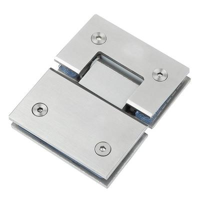 China Modern Eco-friendly Stainless Steel 90 Degree Swing Hinge Lotus Leaf Frameless Glass Door Clip Wall Shower Room Accessories for sale