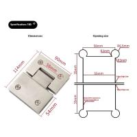 China Modern 304 Stainless Steel Thickened Glass Clamp Chrome Finish Hotel Bathroom 180-Degree Frameless 90-Degree Hinge Shower Door for sale