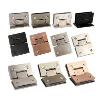 China Modern 304 Stainless Steel Chrome Finish Thickened Glass Clamp Hotel 180-Degree Frameless 90-Degree Hinge Shower Door Hardware for sale