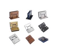 China 180 Degree Wall-to-Glass Chrome Soft Close Stainless Steel 4mm Thickness 4 Holes Easy Installation Modern Shower Door Hinges for sale
