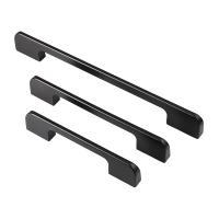 China Modern Minimalist Alloy Zinc Black Extended Cabinet Drawer Door Handle Gold Handle Wardrobe Knob for Kitchen Handles Knobs for sale
