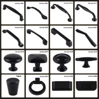 China Modern Simple European American Style Alloy Cabinet Door Handle Black Single Hole Drawer Knob Kitchen Bedroom Hotel Small for sale