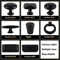 China Modern Simple European American Style Alloy Cabinet Door Handle Black Single Hole Drawer Knob Kitchen Bedroom Hotel Small for sale
