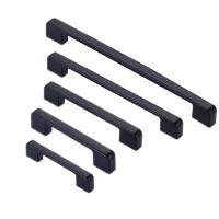 China Modern Classic Design Aluminum Alloy Black Door Knob Adjustable Cabinet Handle 96mm 128mm Living Room Bedroom Furniture Handles for sale