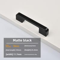 China Modern Classic Design Aluminum Alloy Black Door Knob Adjustable Cabinet Handle 96mm 128mm Living Room Bedroom Furniture Handles for sale