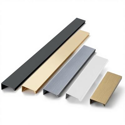China Nordic Style Modern Extra Long Concealed Invisible Wardrobe Door Handle White Gray Aluminum Alloy Durable Living Room No for sale