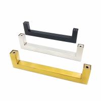 China Modern Black Stainless Steel Durable 85mm Square Cabinet Door Knob Handle U-Shaped Extension for Kitchen Hotel Living Room for sale