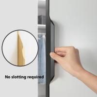 China Modern Design Normcore Extended Cabinet Door Knob 20 Plate Thick Thumb Invisible Handle Aluminum 80mm Height Living Room for sale