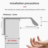China Modern Design Normcore Extended Cabinet Door Knob 20 Plate Thick Thumb Invisible Handle Aluminum 80mm Height Living Room for sale