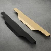 China Modern Design Normcore Extended Cabinet Door Knob 20 Plate Thick Thumb Invisible Handle Aluminum 80mm Height Living Room for sale