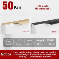 China Modern Design Normcore Extended Cabinet Door Knob 20 Plate Thick Thumb Invisible Handle Aluminum 80mm Height Living Room for sale