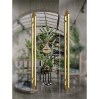 China Modern Frameless Sliding Wooden Door Stainless Steel Square Tube Handle Anti-Fingerprint Rose Black Glass Durable for Villas for sale