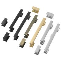 China Modern Simple Scandinavian American Zinc Alloy Cabinet Handle Golden Copper Drawer Handle Black Kitchen Metal Door Living Room for sale
