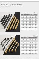 China Modern Minimalist Gold Handle Black Extended Durable Cabinet Kitchen Bedroom Hotel Aluminum Alloy Zinc Knob Wardrobe Drawer for sale