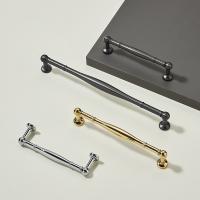 China Modern Minimalist Nordic Gold Cabinet Door Drawer Wardrobe Handle Durable Light Luxury Solid Brass Single Hole Living Room for sale