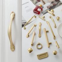 China Modern European 128mm Invisible Aluminum Alloy Knob American Golden Door Handle for Wardrobe Drawers Furniture Handles Knobs for sale
