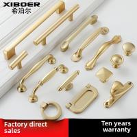 China Modern European 128mm Invisible Aluminum Alloy Knob American Golden Door Handle for Wardrobe Drawers Furniture Handles Knobs for sale